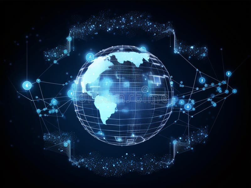 Communication Technology, Global Internet Network, Wireless Connection ...