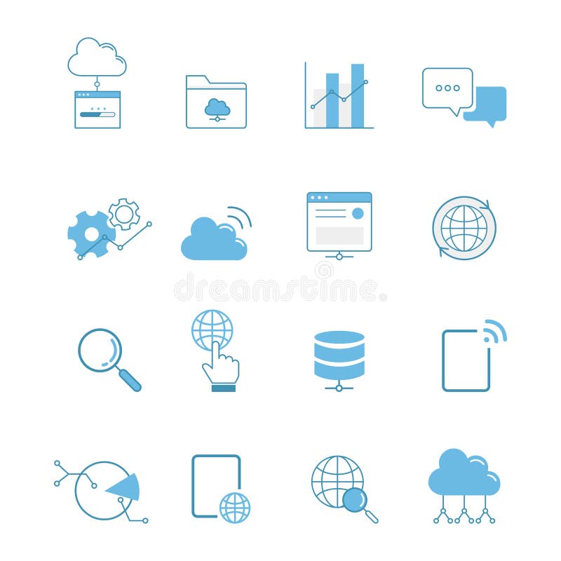 Communication Technology Icons Vector Stock Vector - Illustration of ...