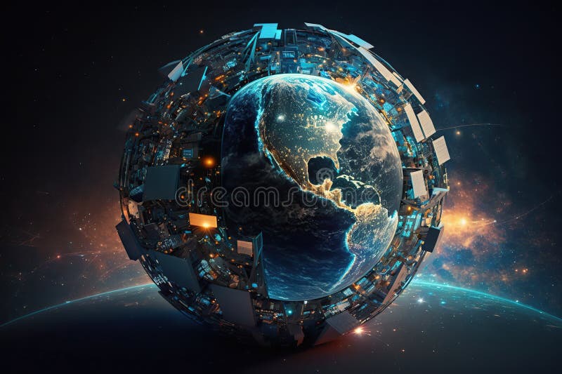 Communication Technology for Internet Business. Generative AI Stock ...