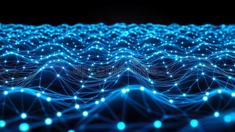 Communication and Technology Network Background with Moving Lines and ...