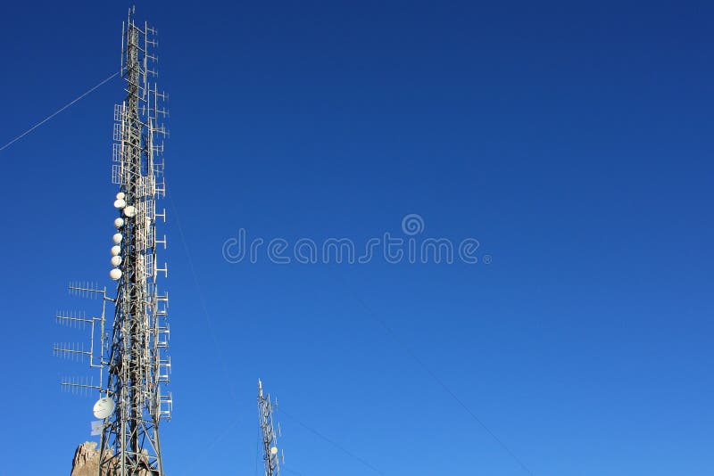 Communication antennas stock image. Image of broadcast - 72515105