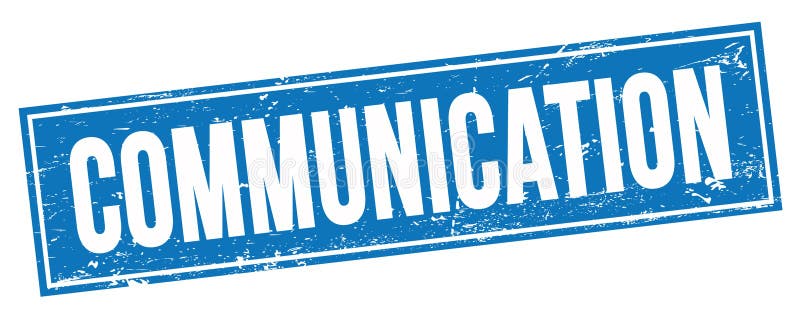 COMMUNICATION Text on Blue Grungy Rectangle Stamp Stock Illustration ...