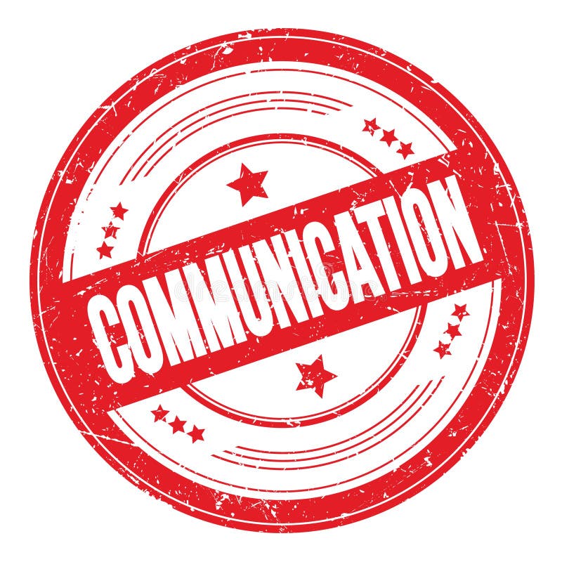 COMMUNICATION Text on Red Round Grungy Stamp Stock Illustration ...