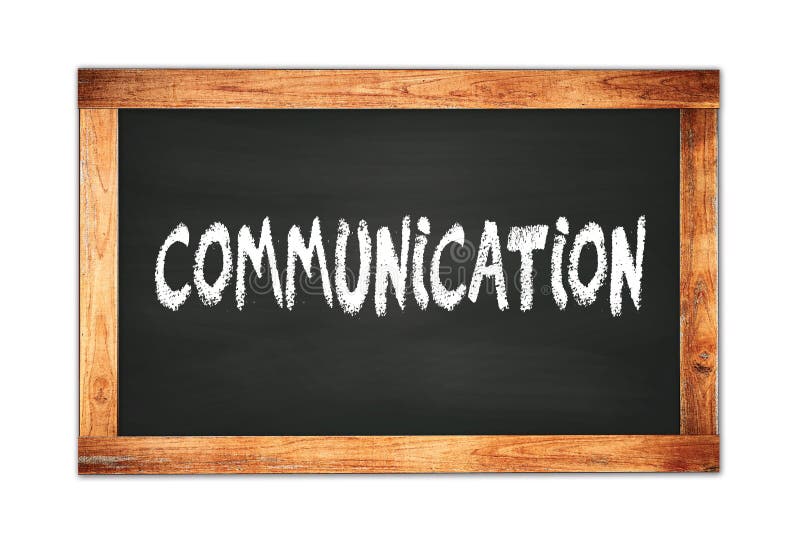 COMMUNICATION Text Written on Wooden Frame School Blackboard Stock ...