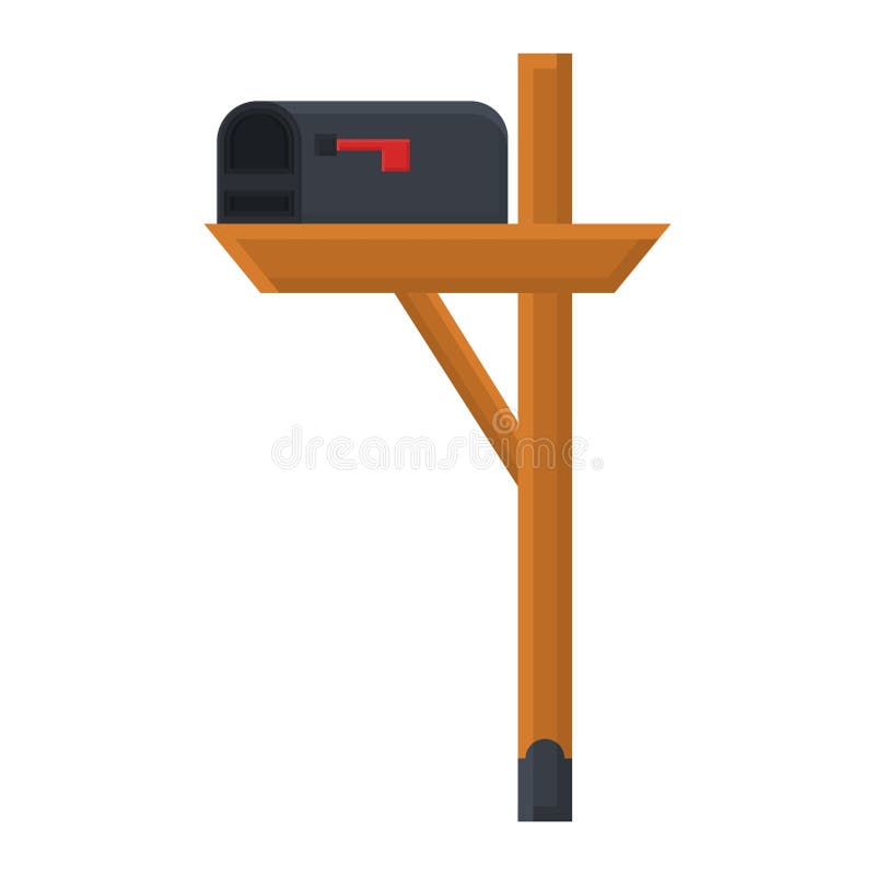 Communication Tool Black Mailbox Illustration Stock Vector ...