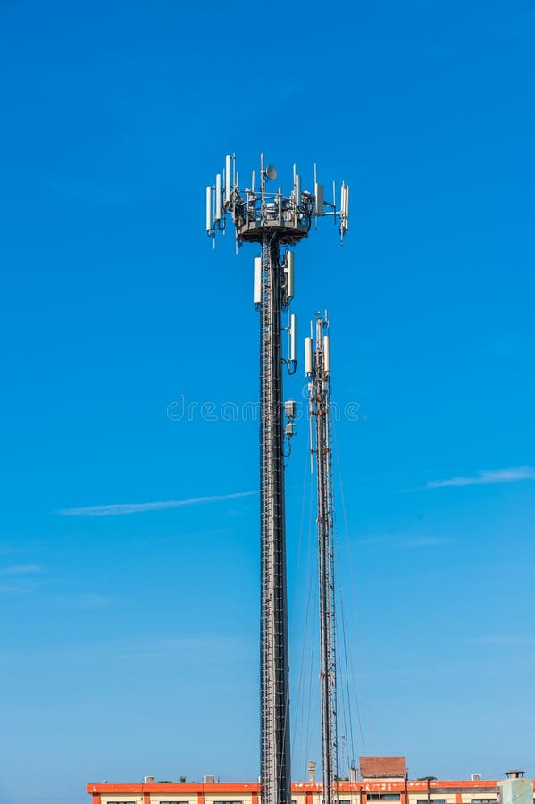 Technology Tower for Mobile Phone Communications Stock Photo - Image of ...