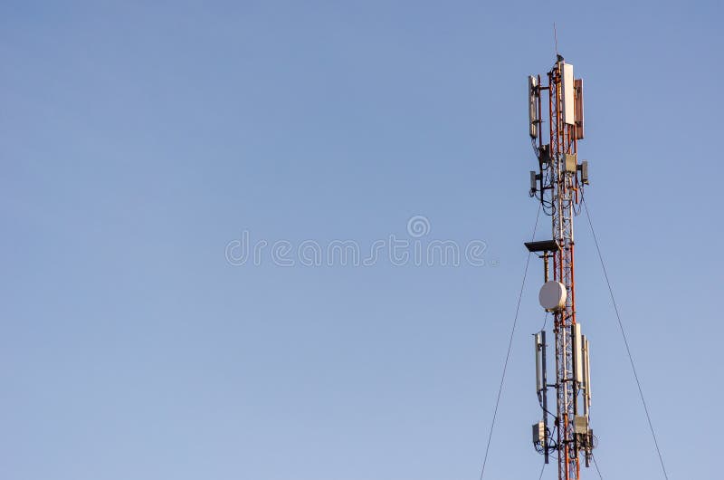 Communication Tower with Cable Extensions To Stabilize the Situation ...
