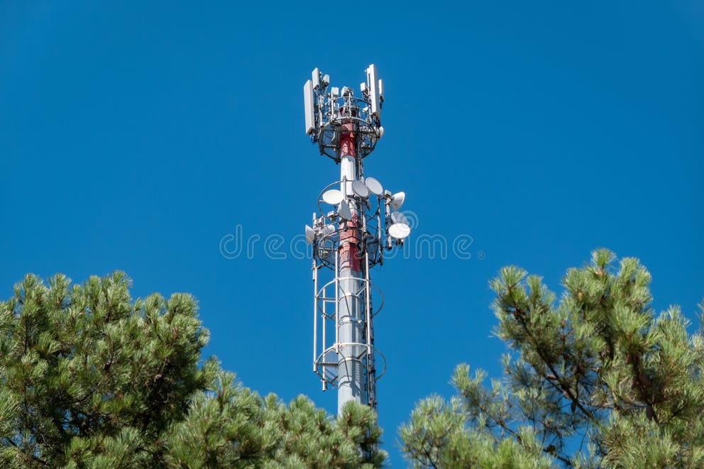 Communication Tower: Expanding Mobile Connectivity Stock Image - Image ...