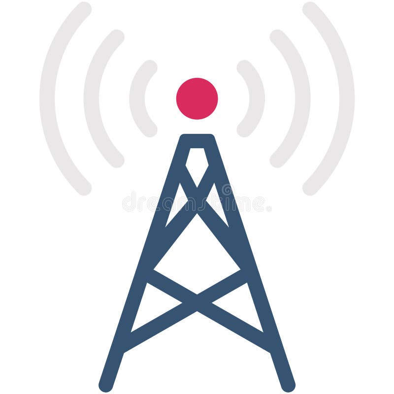 Communication Tower Vector Icon Which Can Easily Modify or Edit Stock ...