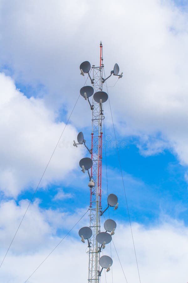 WIFI Antenna Outdoor at Roof Hotspot Long Range Stock Image - Image of ...