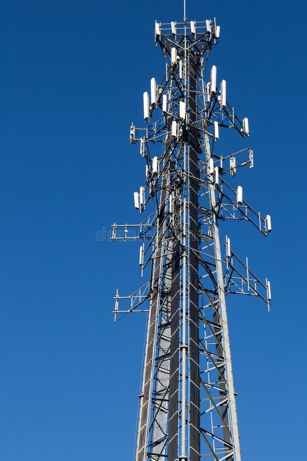 Communication Tower stock image. Image of cell, telecommunications ...