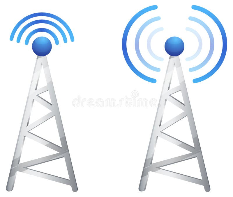 Communication tower stock illustration. Illustration of lightning ...