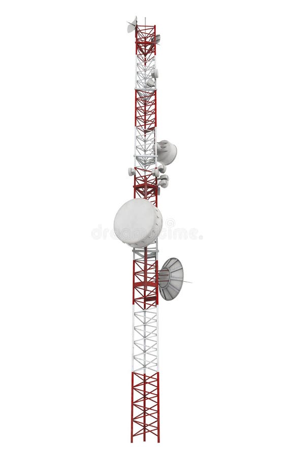 Communication Tower Isolated Stock Illustration - Illustration of ...