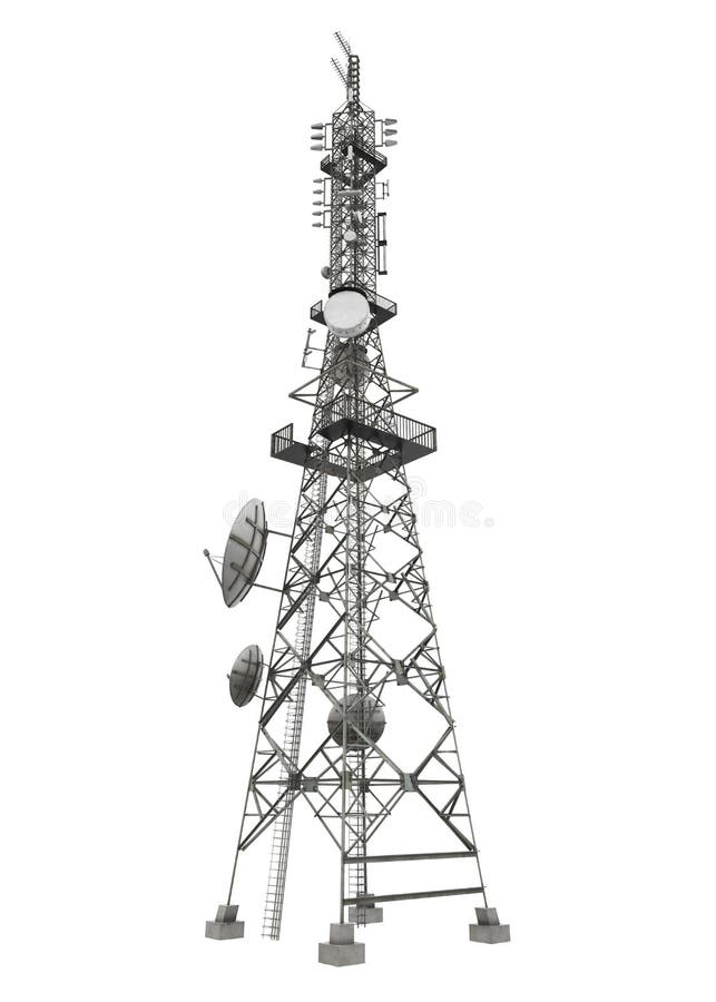 Communication Tower Isolated Stock Illustration - Illustration of ...