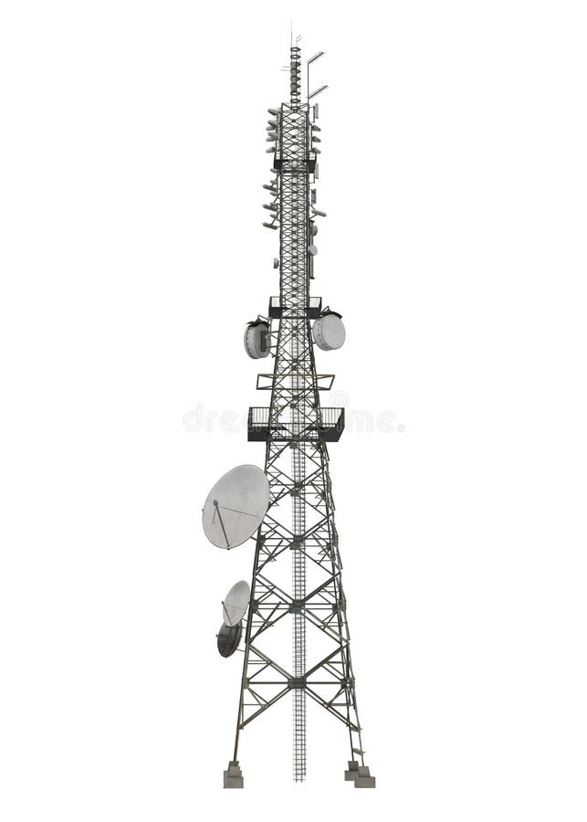 Communication Tower Isolated Stock Illustration - Illustration of ...