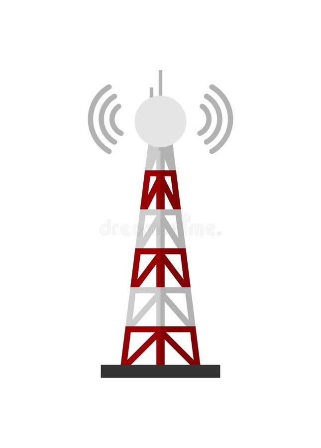 Communication Tower. Simple Flat Illustration. Stock Vector ...