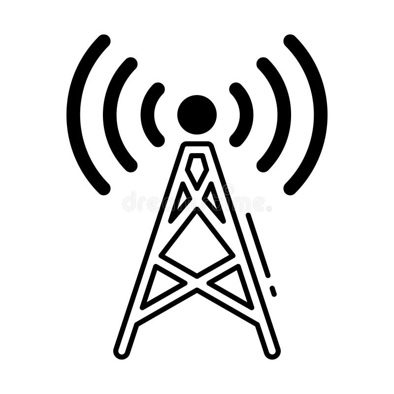 Communication Tower Vector Icon Which Can Easily Modify or Edit Stock ...