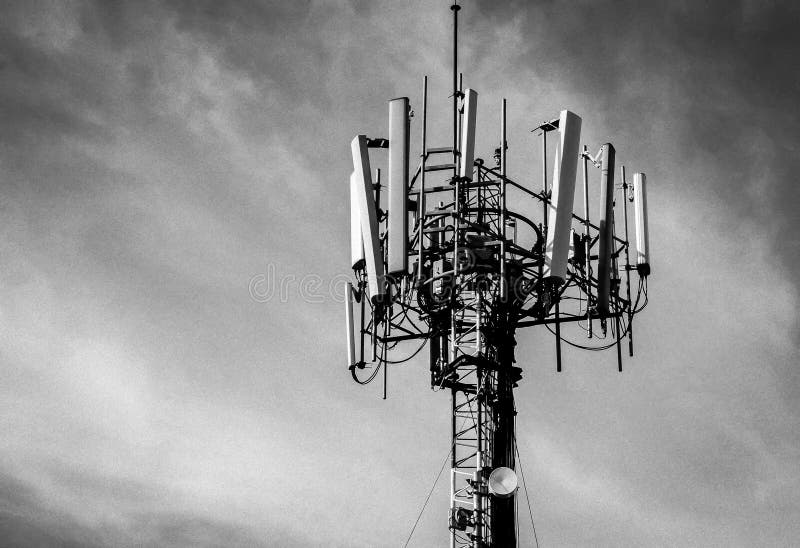 Communication Tower stock photo. Image of reflector, communications ...