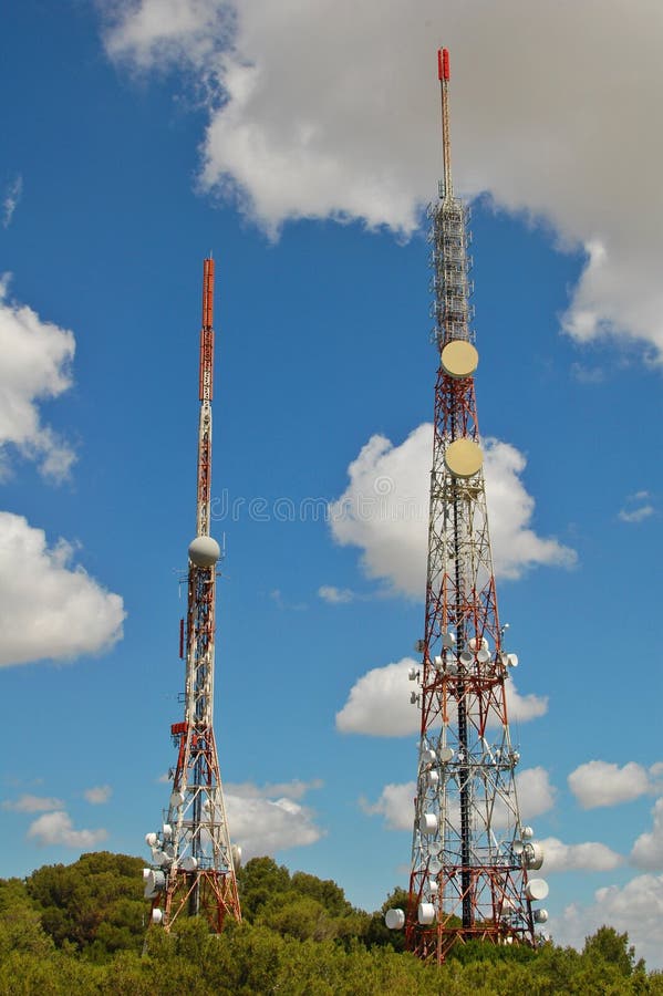 Communication towers stock image. Image of wave, telecommunication ...