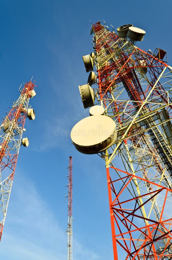 Communication towers stock photo. Image of frequency - 31250096