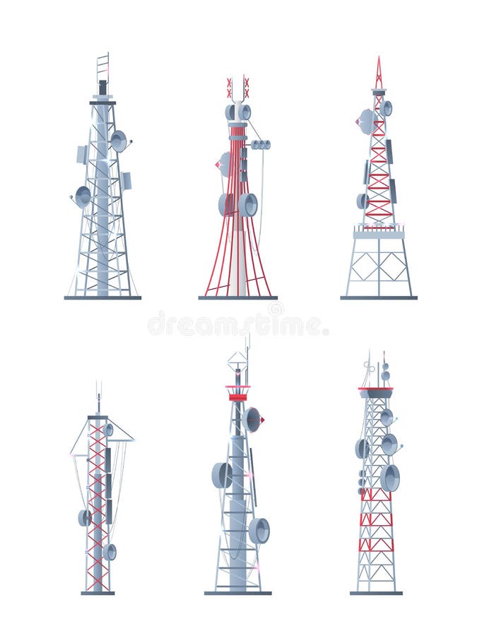 Communication Towers. Technological Modern Network Wireless Systems ...