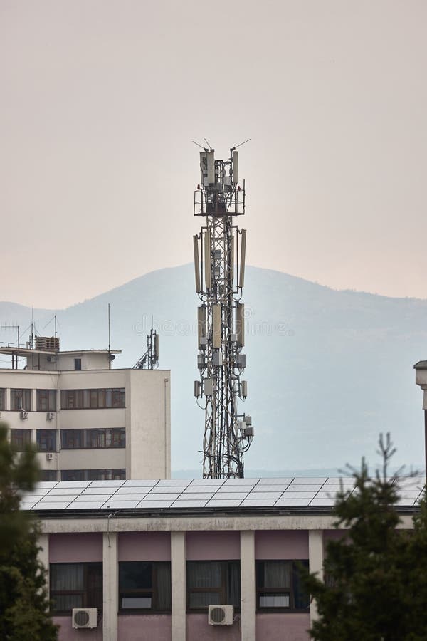 Transmitter tower detail stock image. Image of radio - 381127301