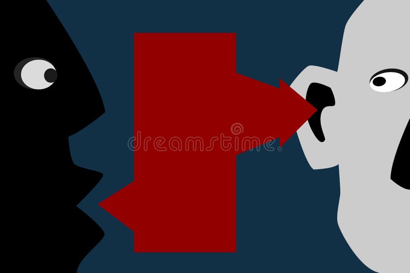 Communication between Two Friends Stock Vector - Illustration of eyes ...