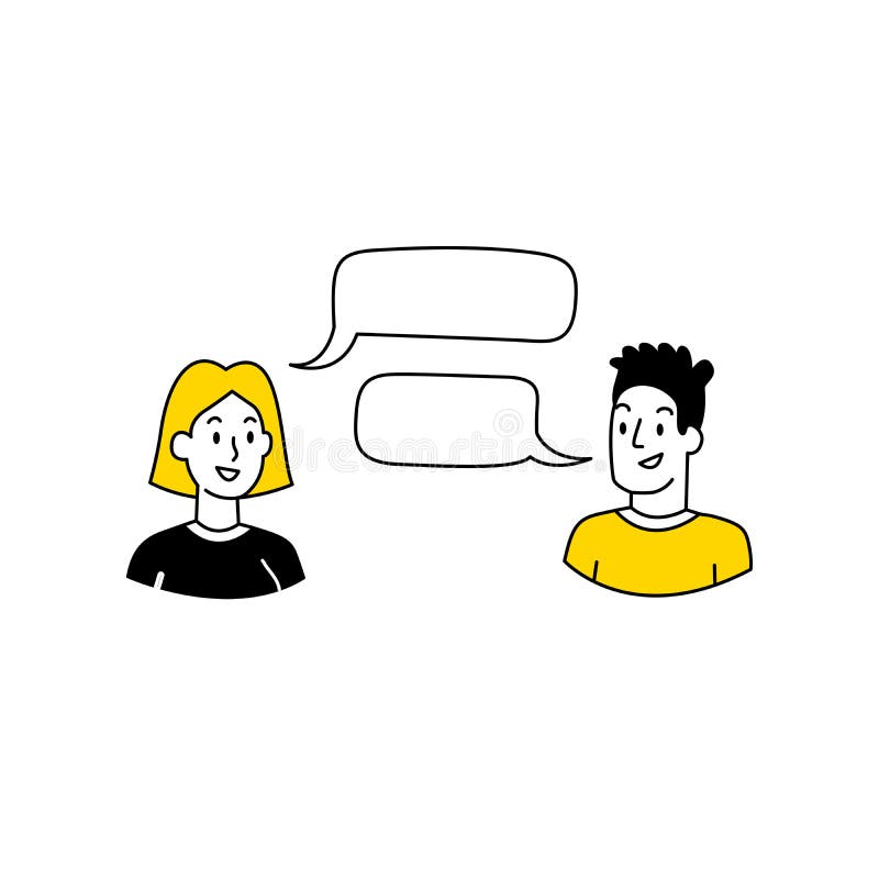 Communication between Two People, Characters Talk To Each Other with ...