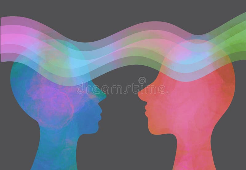 Communication between Two People with a Thought. Sharing Information ...