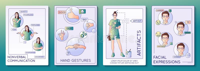 Communication Types Vertical Compositions Stock Vector - Illustration ...