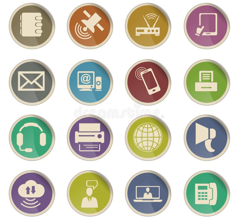Communication icon set stock vector. Illustration of symbol - 123567718