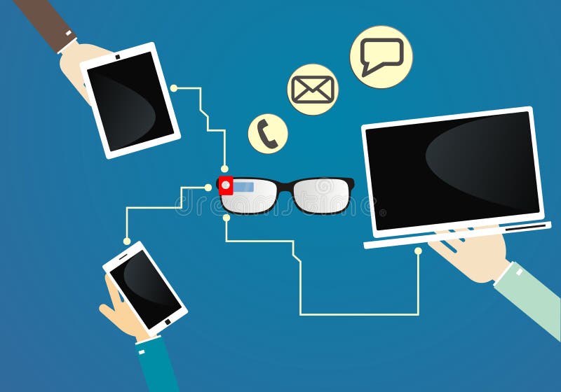 Communication Via Smart Glasses. Devices Communication. Communication ...