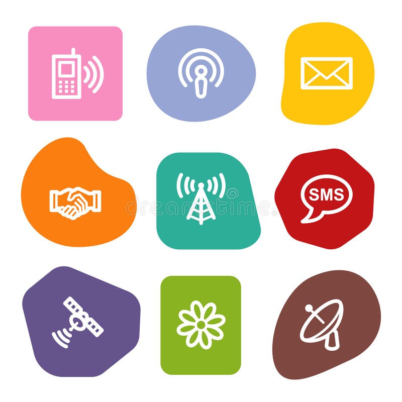 Communication Web Icons, Colour Spots Series Stock Vector ...