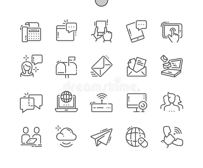 Communication Well-crafted Pixel Perfect Vector Thin Line Icons 30 2x ...