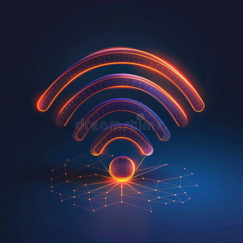 Communication Wi-fi and 5g Connection Elements.Background Stock Image ...