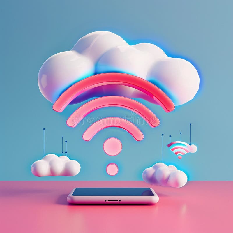 Communication Wi-fi and 5g Connection Elements.Background Stock Photo ...