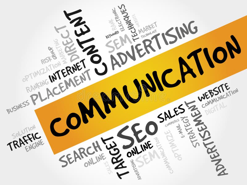 COMMUNICATION Word Cloud Collage, Business Concept Background Stock ...
