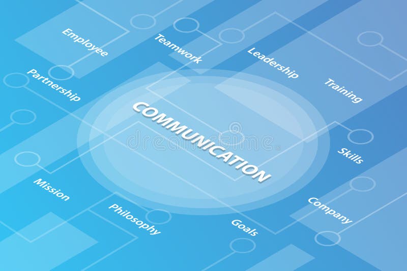 Communication Words Isometric 3d Word Text Concept with Some Related ...