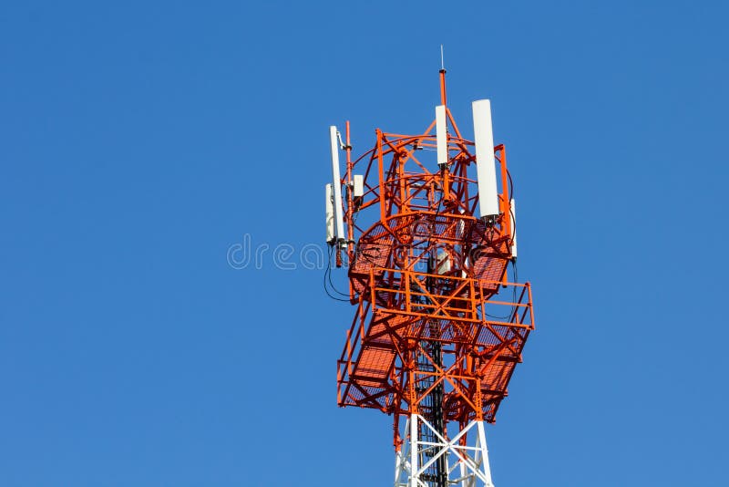 Communications antenna. stock photo. Image of blue, structure - 33643296
