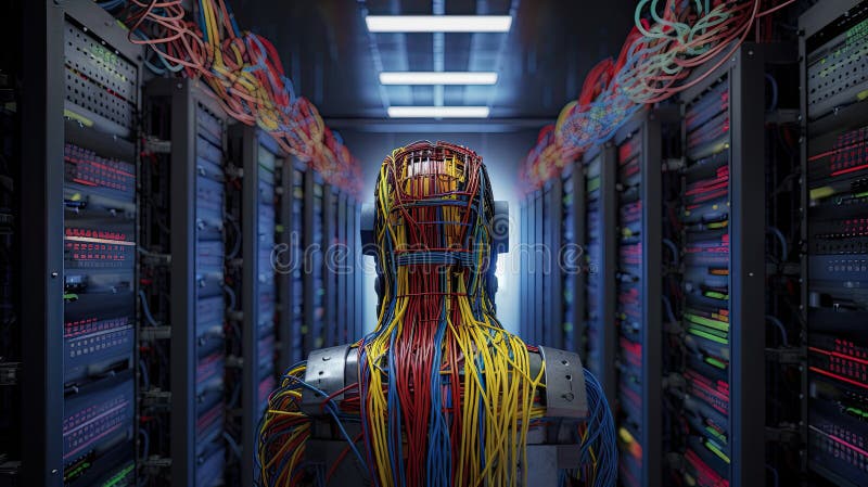 Horizontal Composition of Cyborg Robot Internal Wiring Showing Stock ...