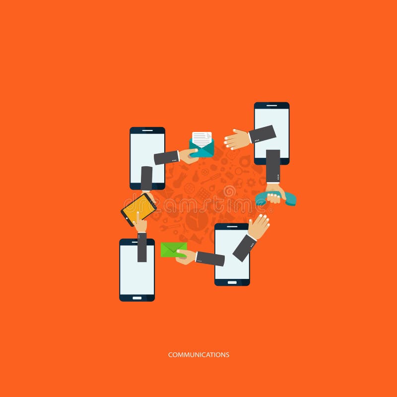 Communication, Work, Writing Concept. Flat Vector Illustration. Stock ...