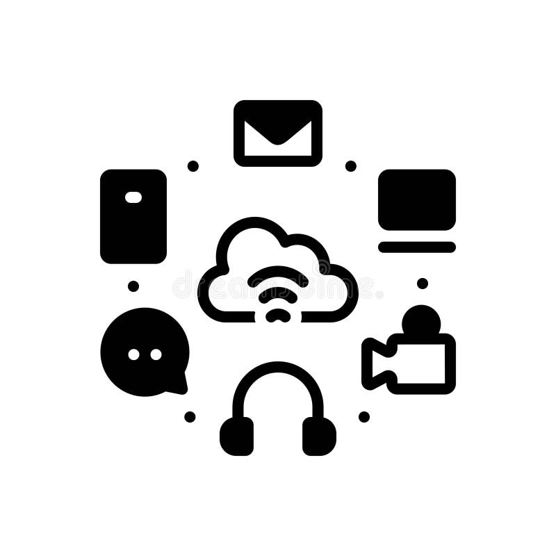Black Solid Icon for Communications, Networking and Message Stock ...