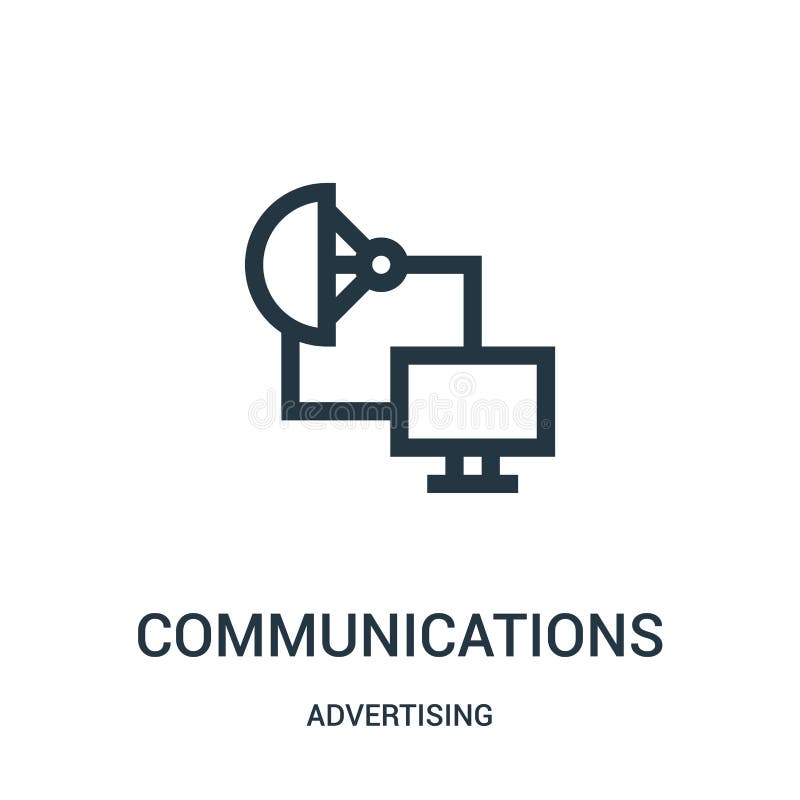 Communications Icon Vector. Thin Line Communications Outline Icon ...