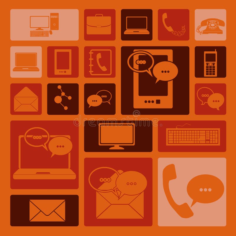 Communications Icons Vector Stock Vector - Illustration of icons, sign ...