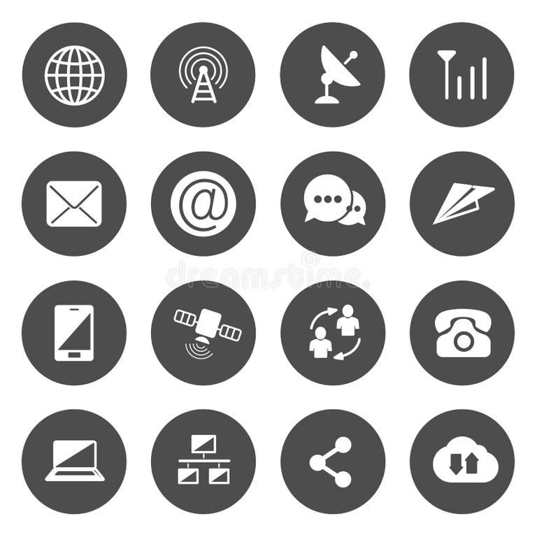Communications Icons Vector Stock Vector - Illustration of icons, sign ...