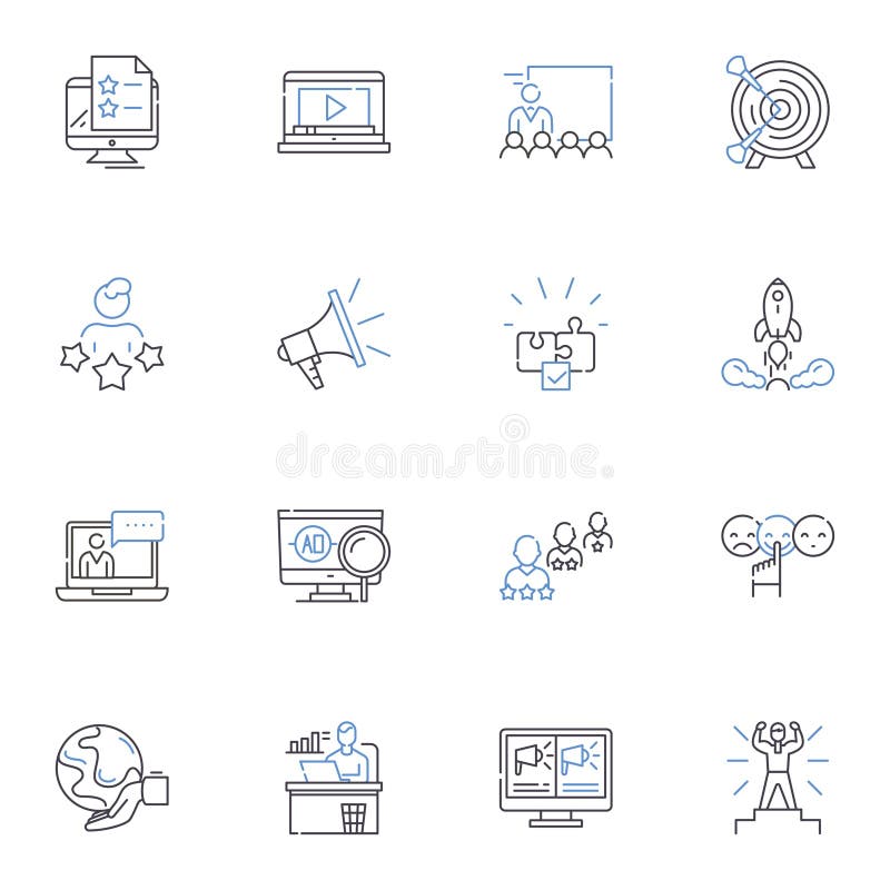 Communications Line Icons Collection. Nerking, Connectivity ...