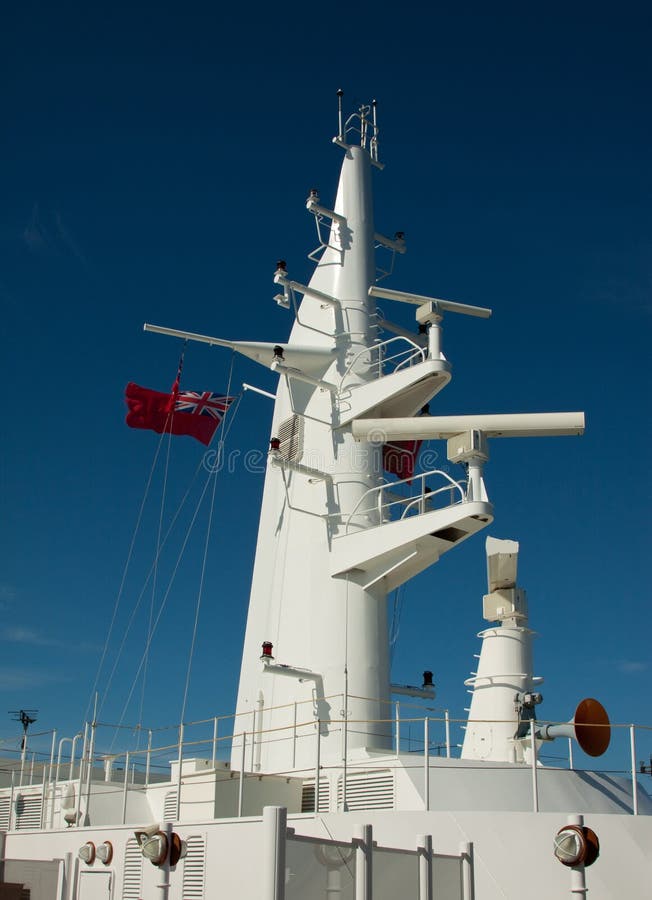 Radar Mast Of Merchant Ship Stock Photo - Image of blue, crude: 72266740