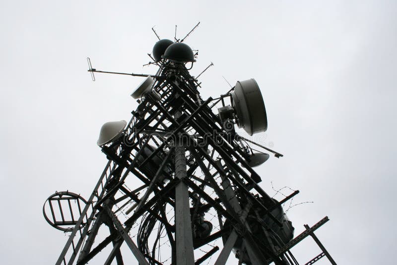 Communications Mast stock photo. Image of cell, dish, radiation - 106548
