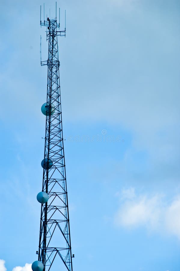 Communications Mast stock photo. Image of cell, dish, radiation - 106548