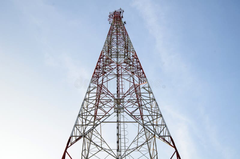 Communications Mast stock photo. Image of angle, cloudscape - 36259648